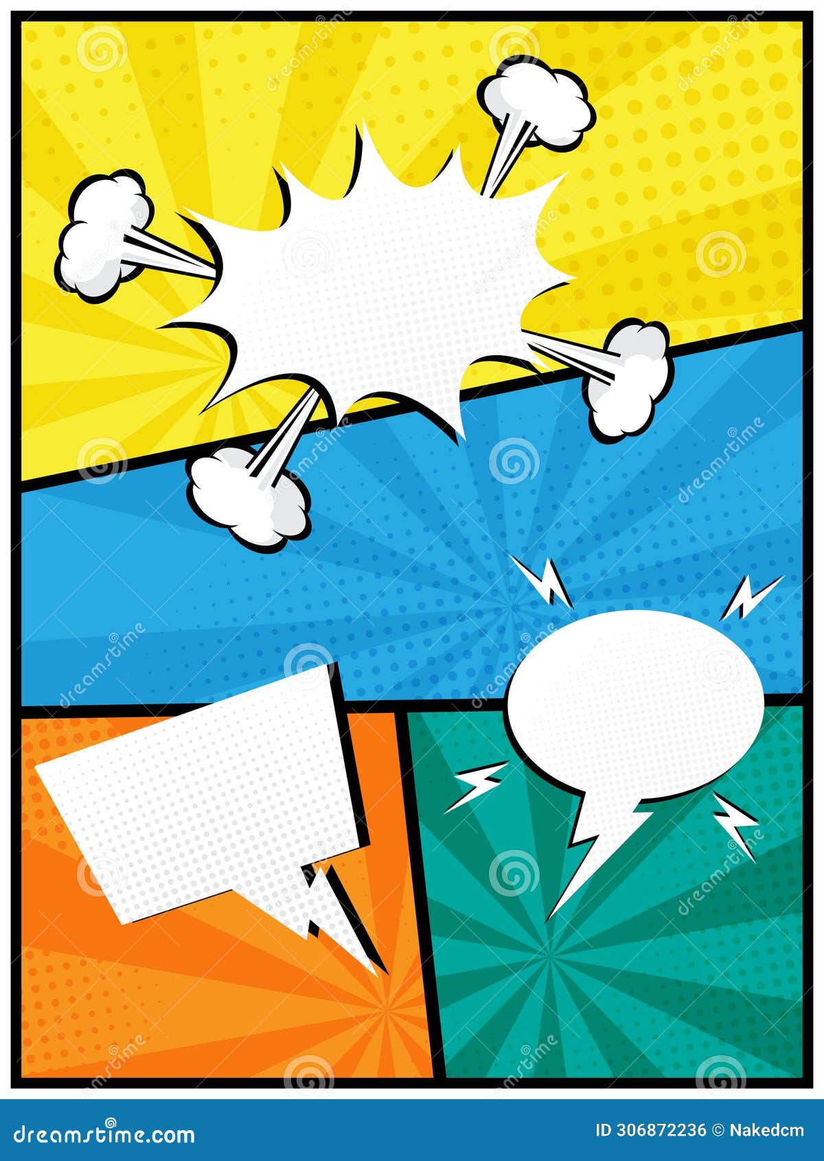 Abstract Comic Book, Pop Art Cartoon Background with Blank Space for ...