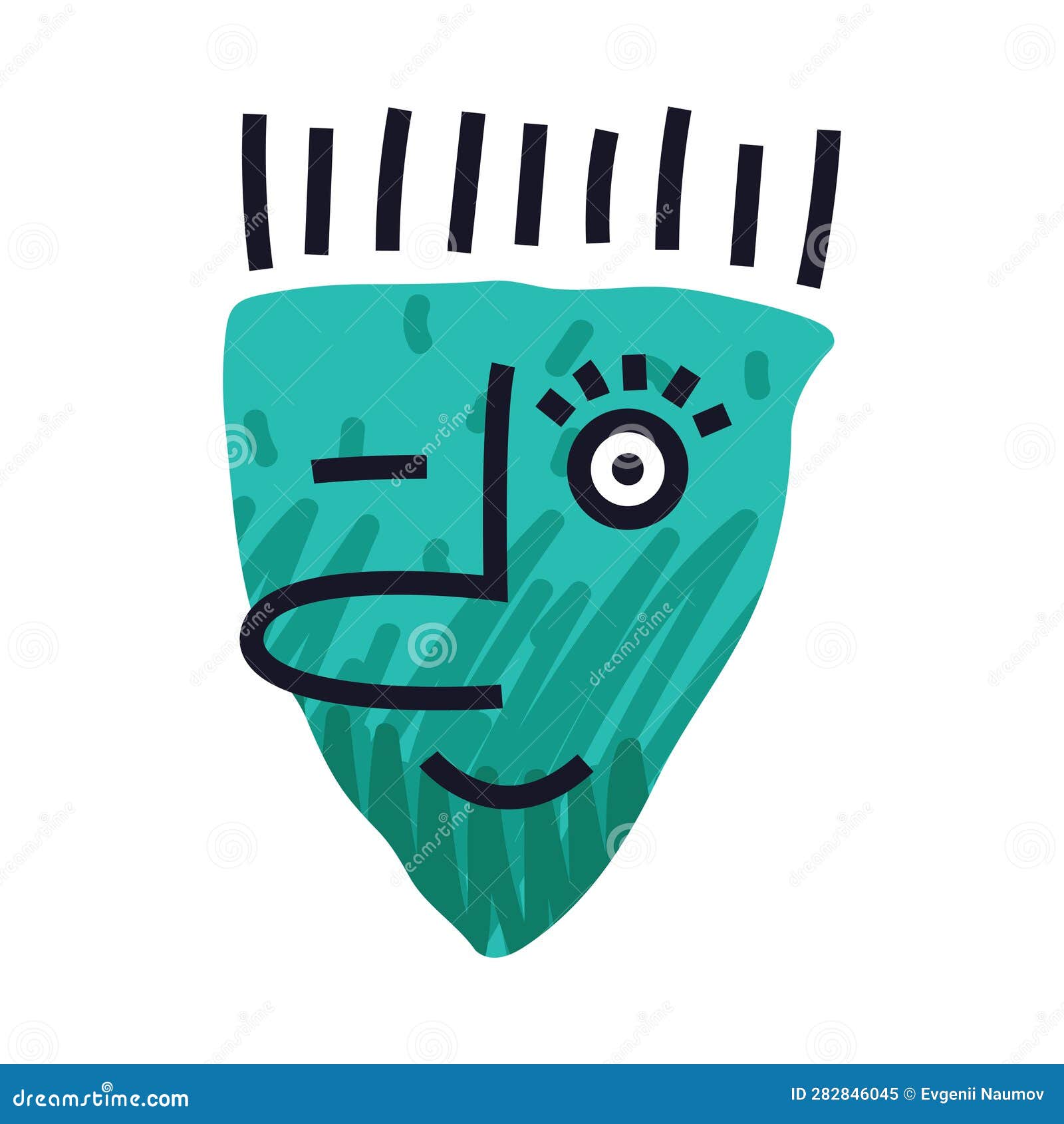 Abstract Comic Face Show Emotion Winking Vector Illustration Stock ...