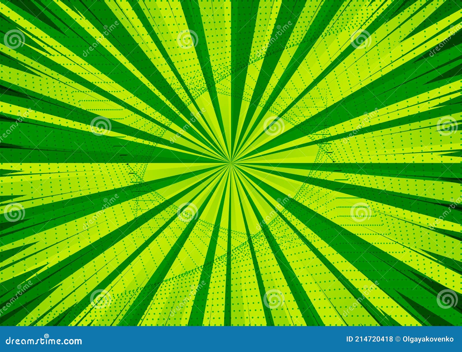 Abstract Comic Green Background for Style Pop Art Design. Retro Burst ...