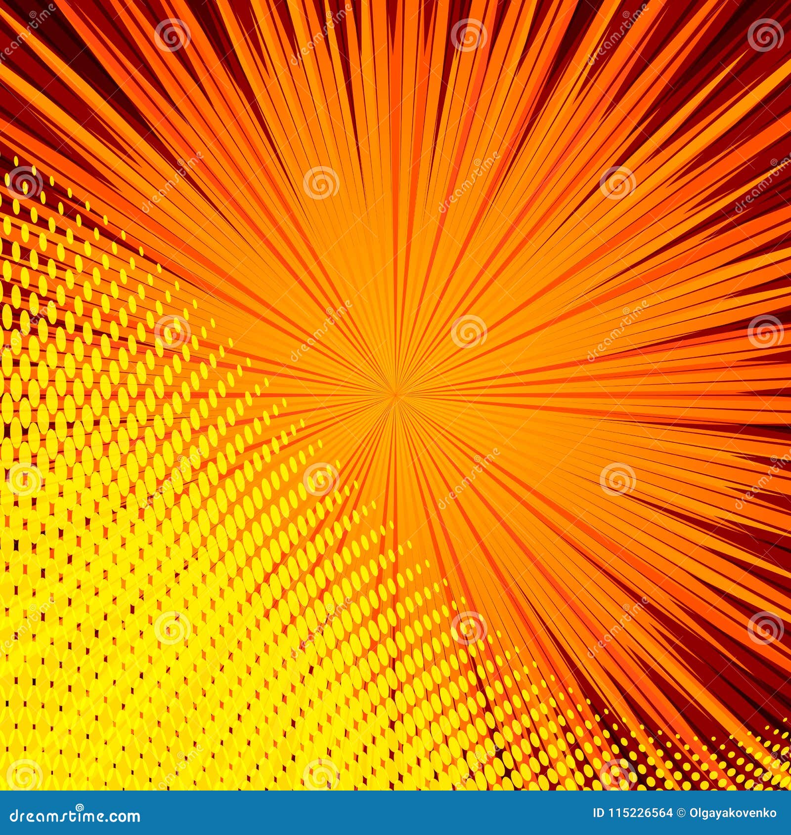 Abstract Comic Orange Background for Style Pop Art Design. Stock Vector ...