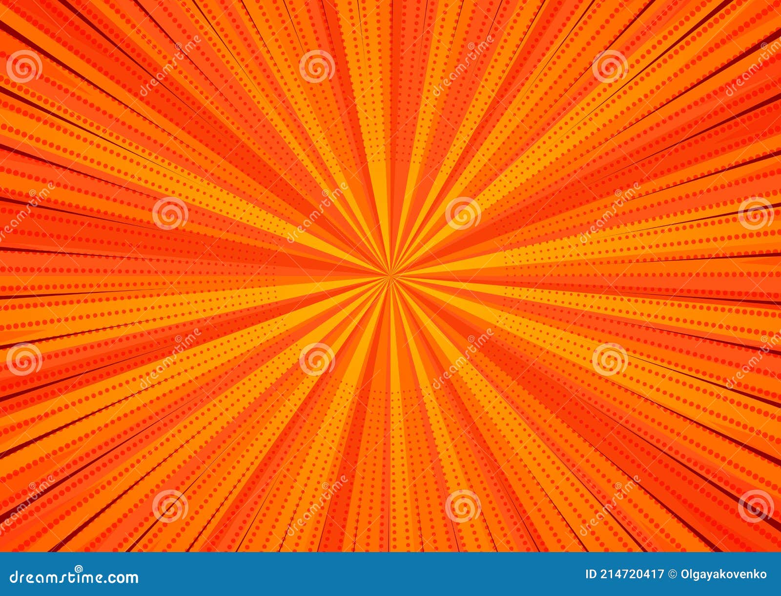 Abstract Comic Orange Background for Style Pop Art Design. Retro Burst ...