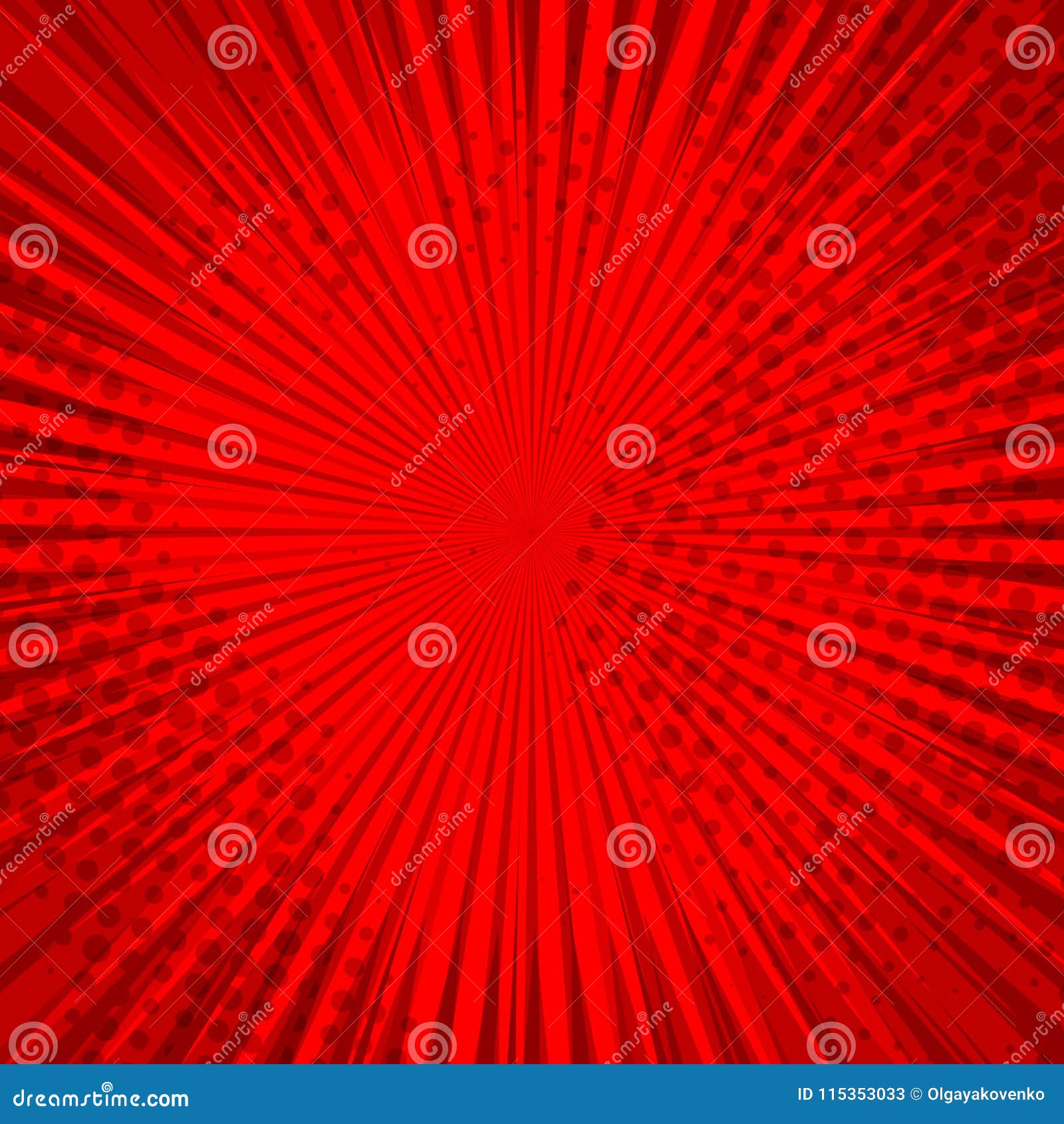 Abstract Comic Red Background for Style Pop Art Design. Retro Burst ...