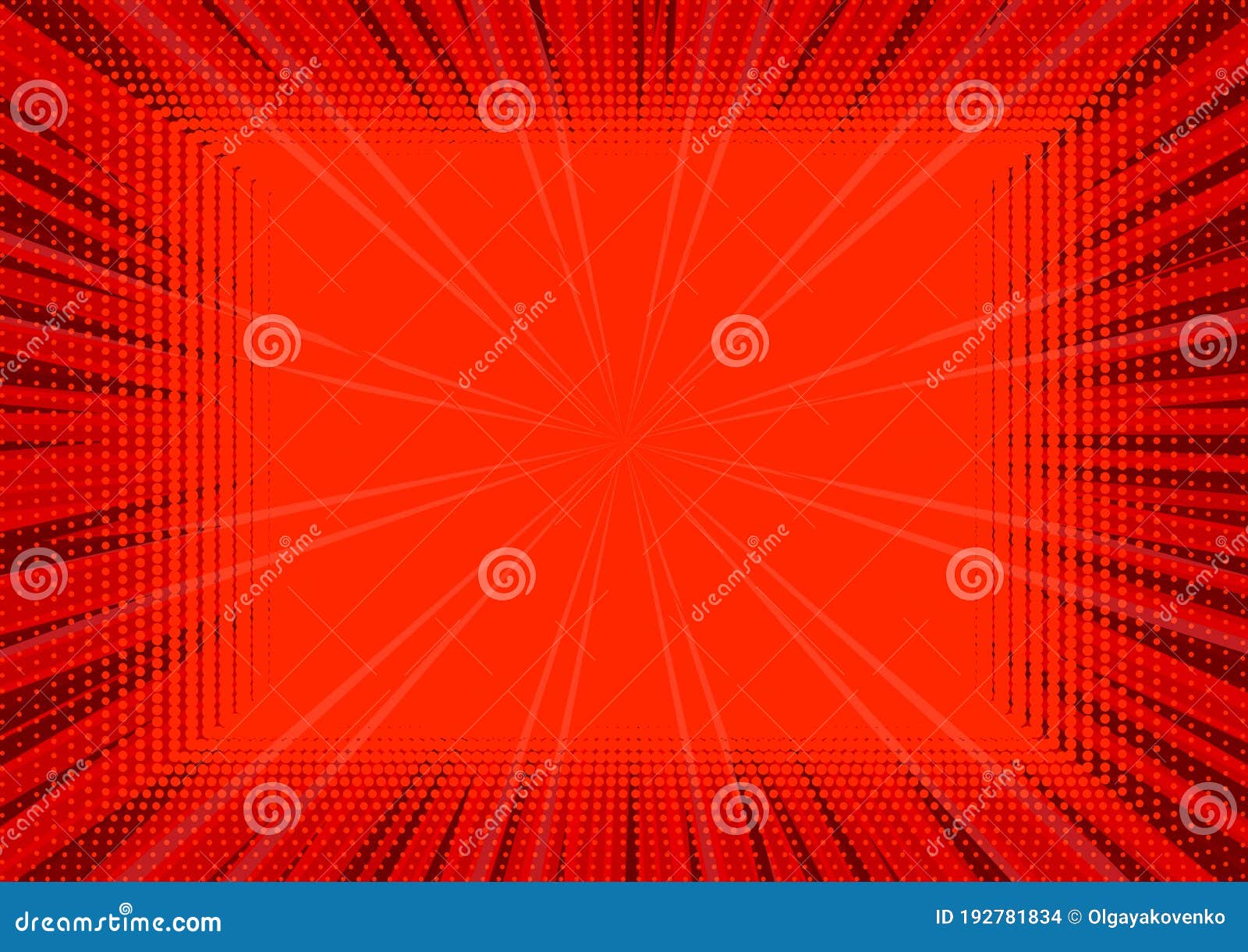 Abstract Comic Red Background for Style Pop Art Design. Retro Burst ...