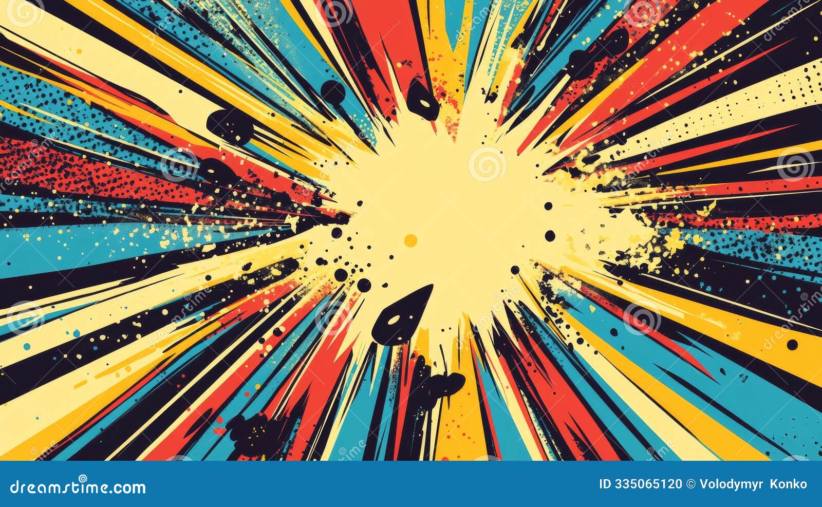 Abstract Comic Style Explosion with Vibrant Colors and Dynamic Lines ...