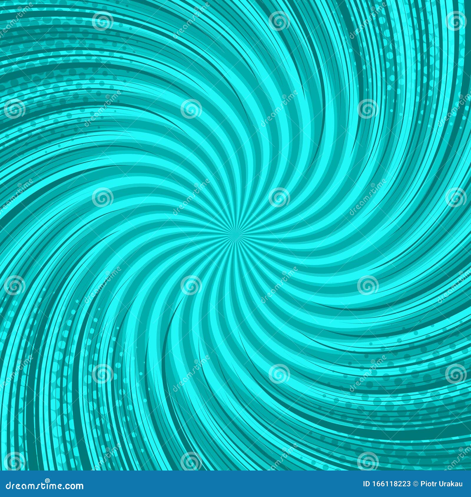 Abstract Comic Whirl Turquoise Background Stock Vector - Illustration ...