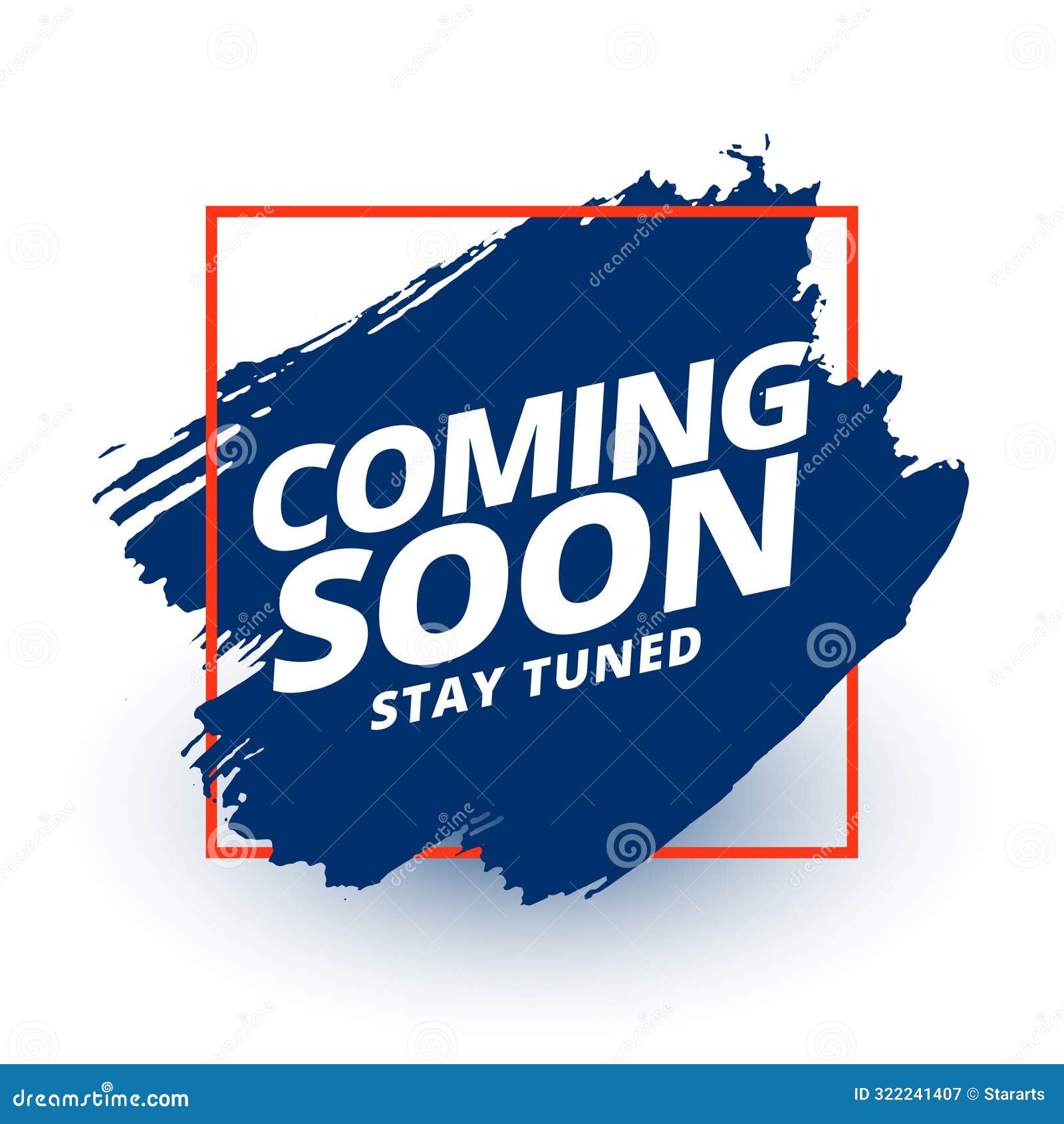 Abstract Coming Soon Promo Poster Wit Rush Stroke Effect Stock Vector ...