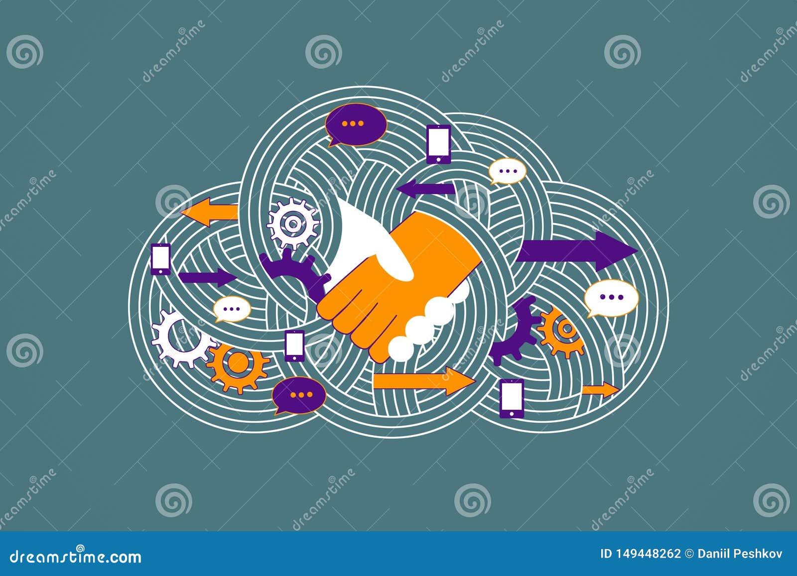 Abstract Communication Cloud Sketch Stock Illustration - Illustration ...
