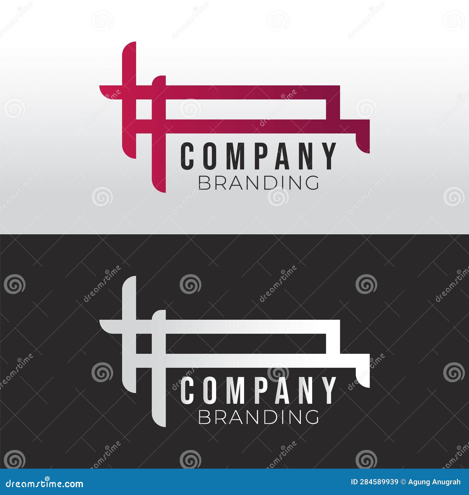 Abstract Company Logo Design with Red Gradient in Vector Stock Vector ...