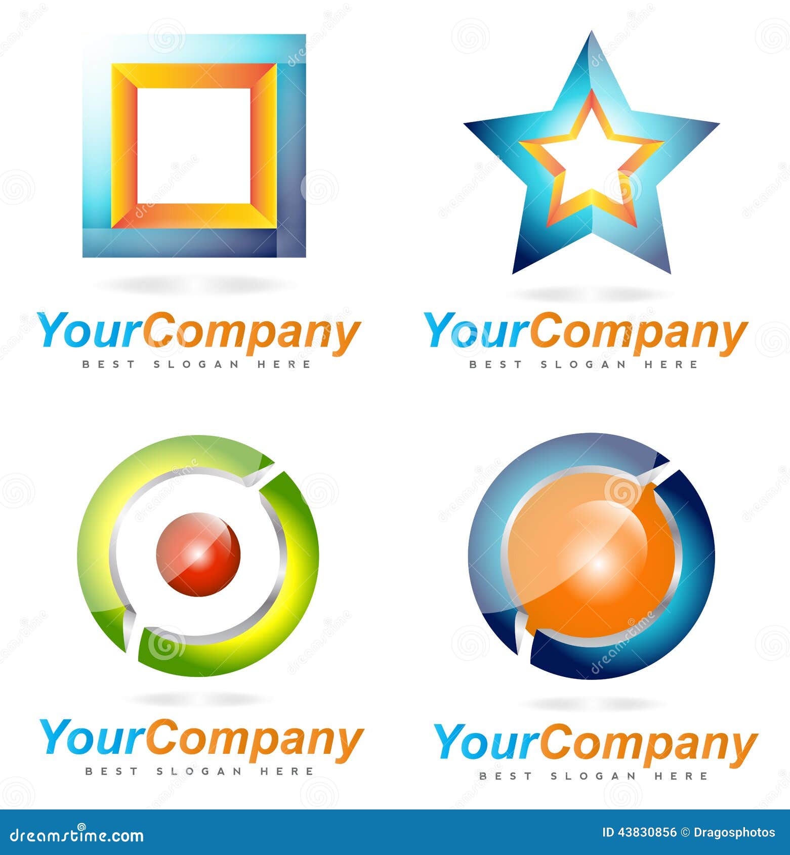 Abstract company logos stock illustration. Illustration of orange ...