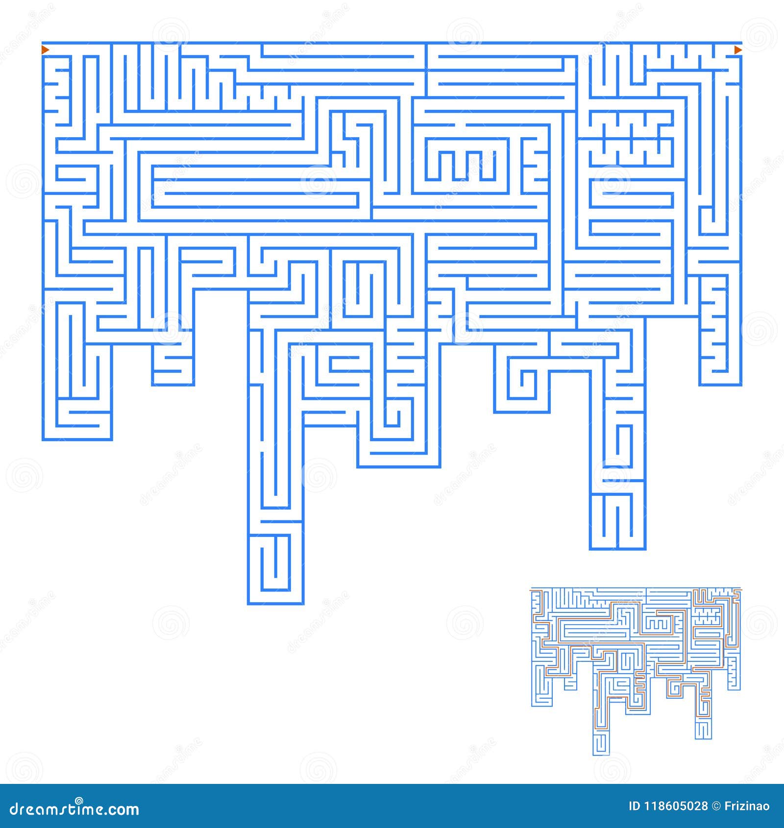 Abstract Complex Square Maze With Entrance And Exit. An Interesting ...