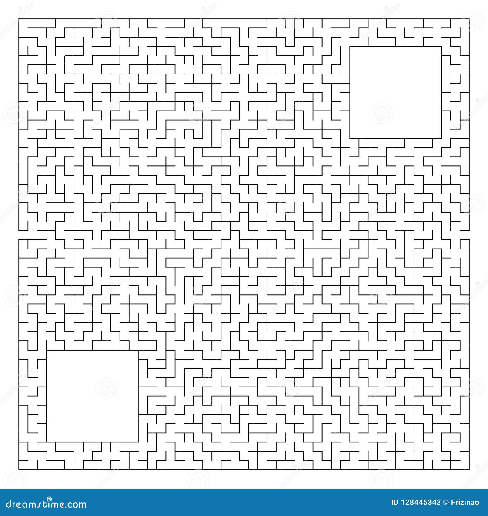 Abstract Complex Square Maze with Entrance and Exit. an Interesting ...