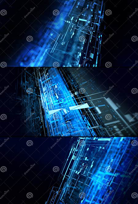 Abstract Complex Technology Concept Set Stock Illustration ...