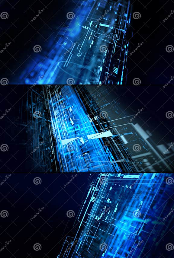 Abstract Complex Technology Concept Set Stock Illustration ...