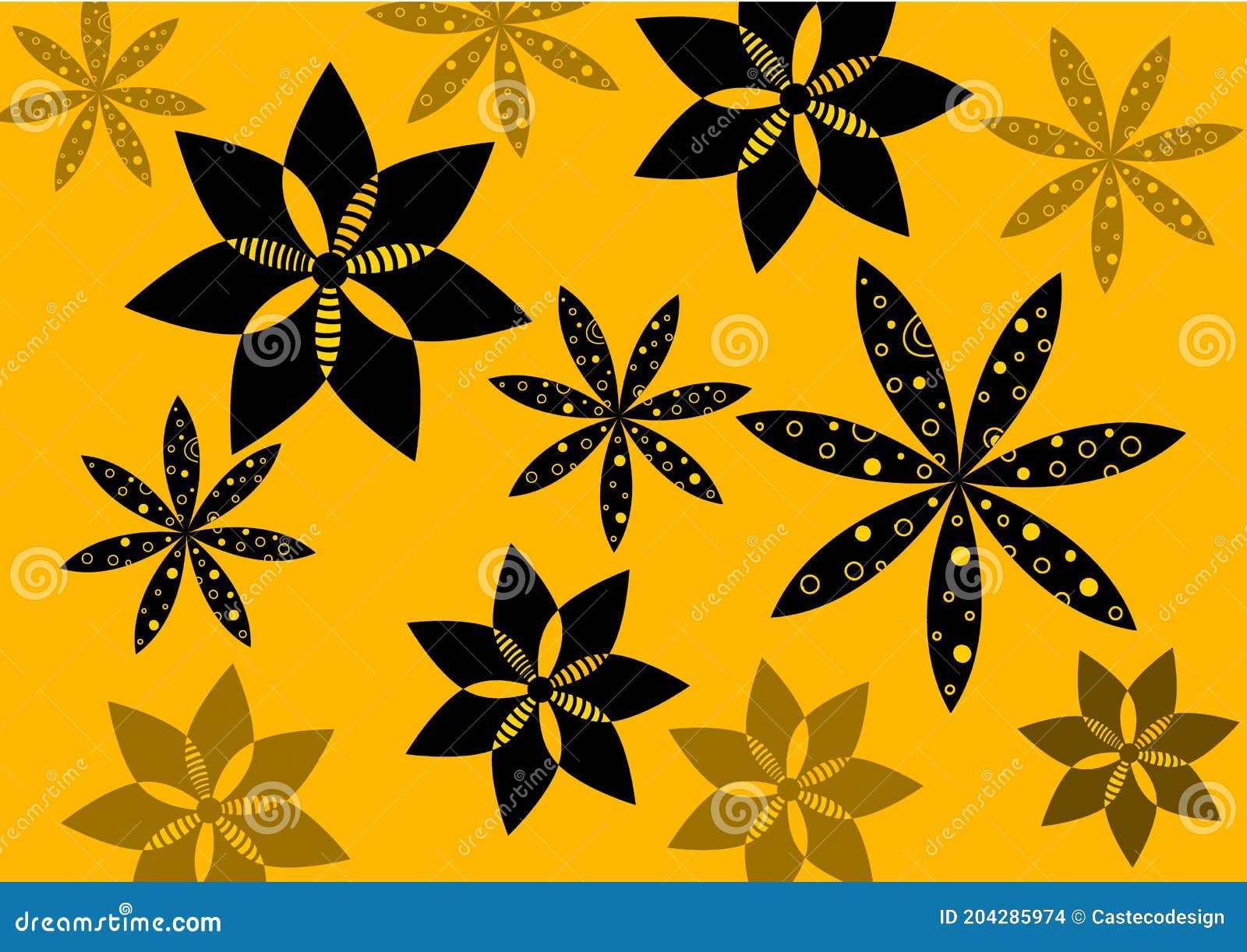 Abstract Composed Pattern with Flowers Using Geometrical Shapes Stock ...