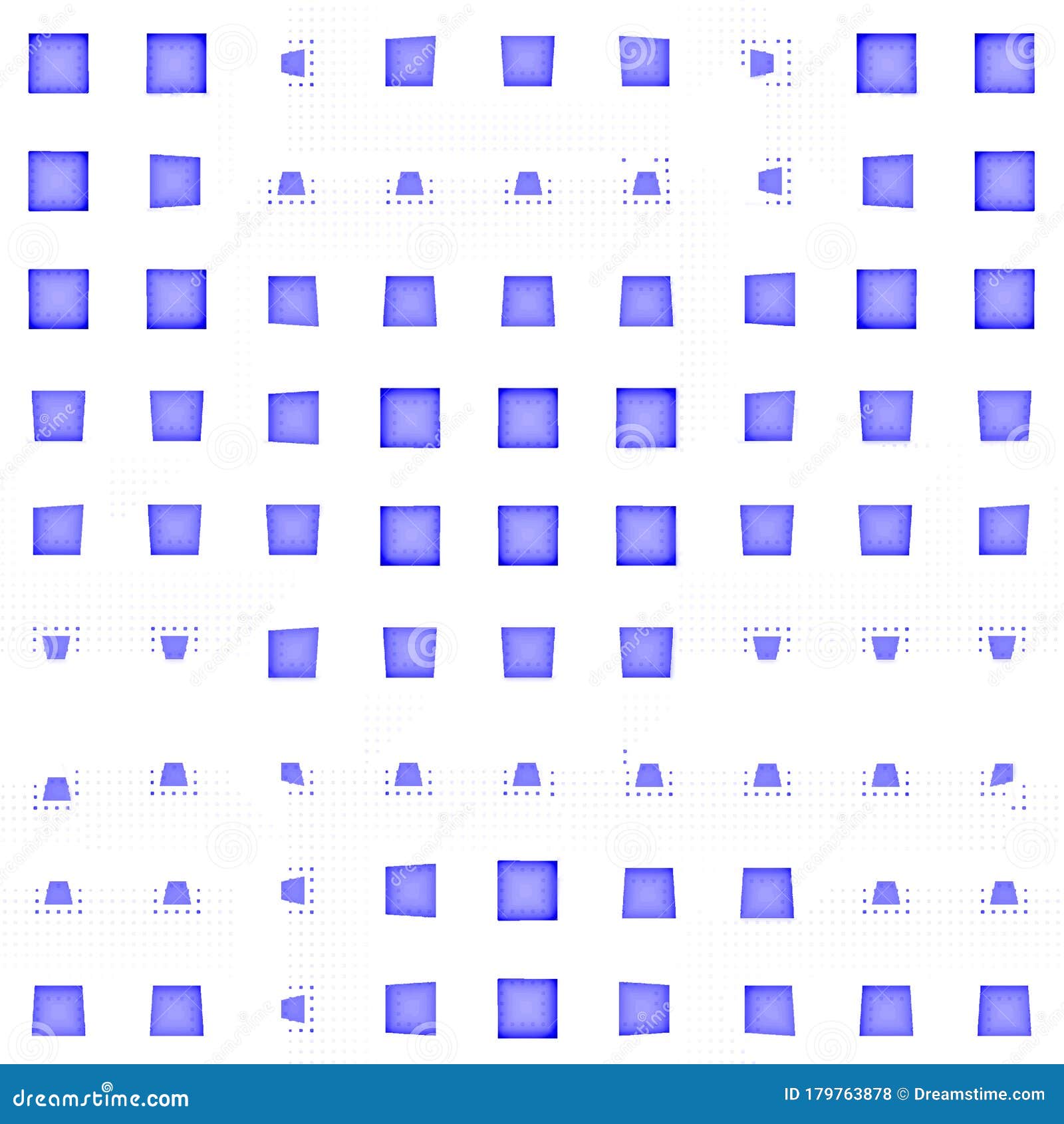 Abstract Composition Abstract Pattern Small Blue Squares on a White ...