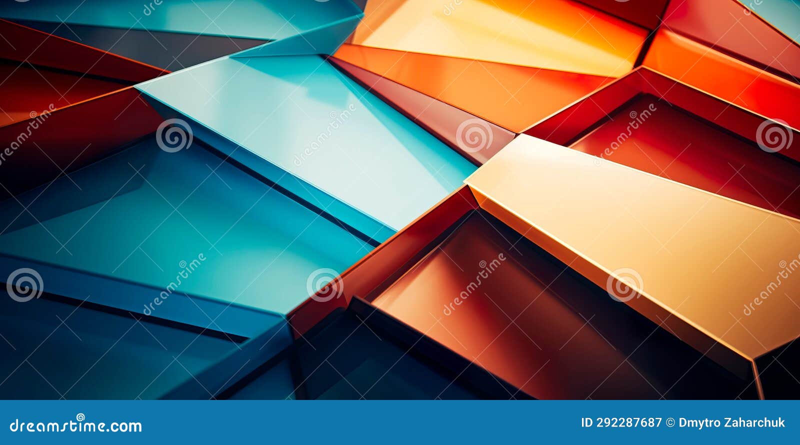 Abstract Composition Of Angular Geometric Forms And Lines Creating A Sense Of Movement And