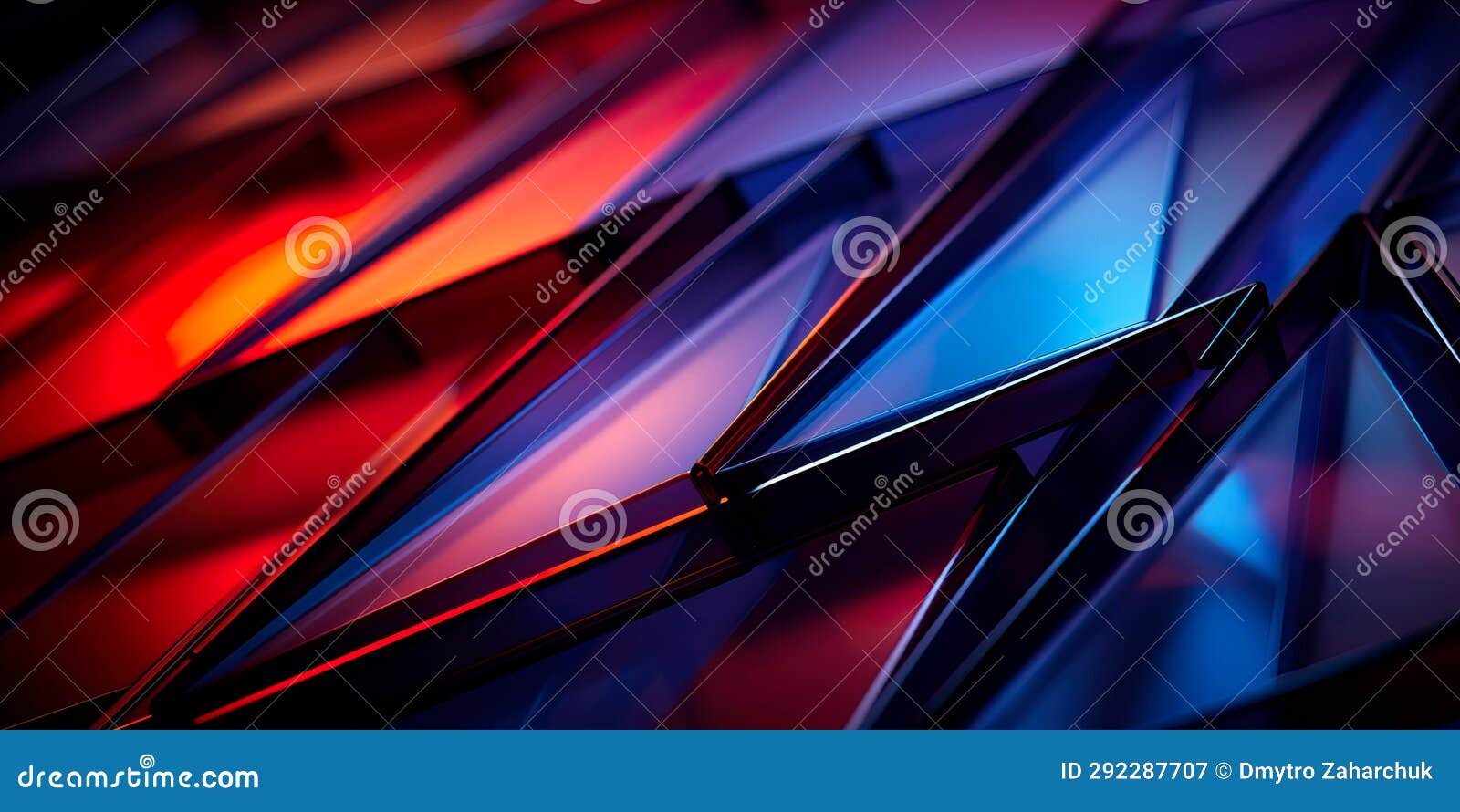 Abstract Composition Of Angular Geometric Forms And Lines Creating A Sense Of Movement And