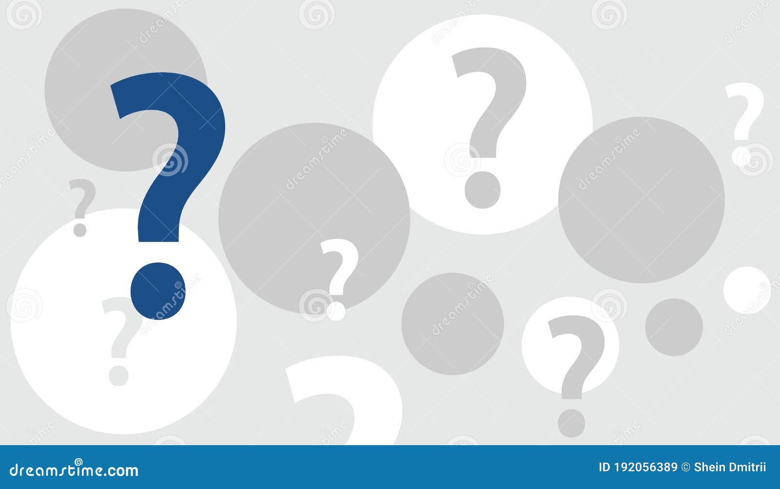 Abstract Composition with Black and Squares Circles and Question Marks ...