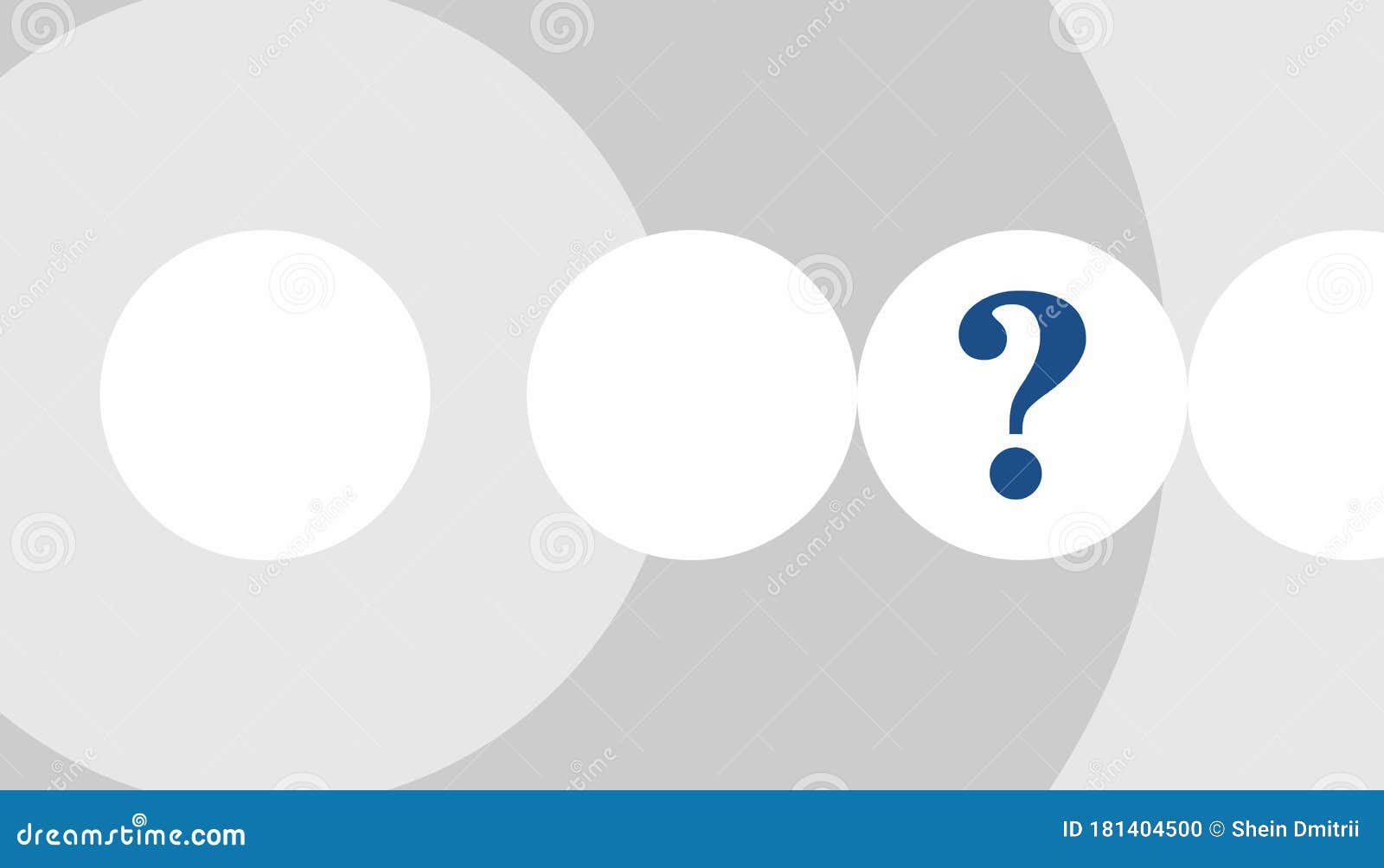 Abstract Composition with Black and White Circles and Question Marks ...
