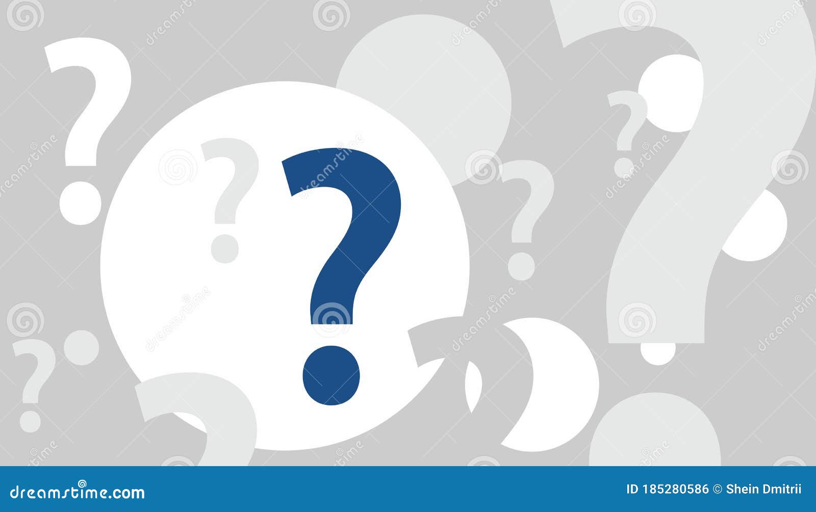 Abstract Composition with Black and White Circles and Question Marks ...