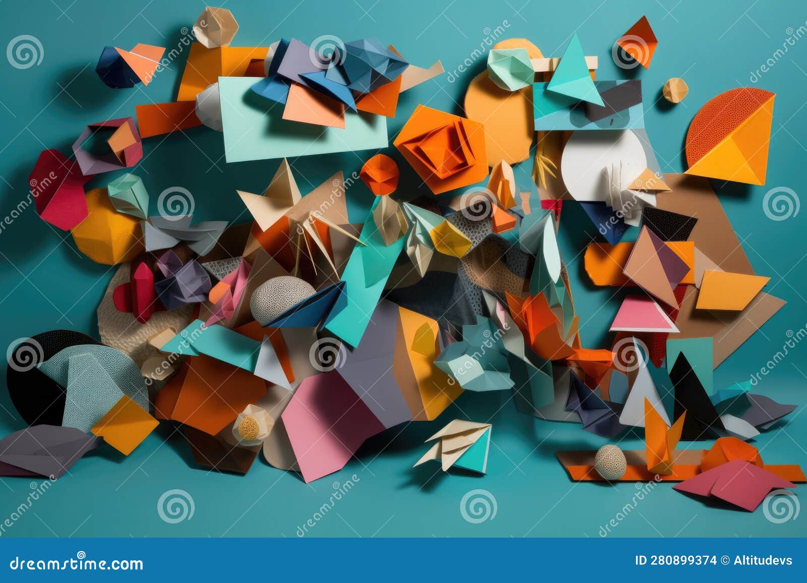 Abstract Composition of Broken and Fragmented Shapes in Black-and-white ...