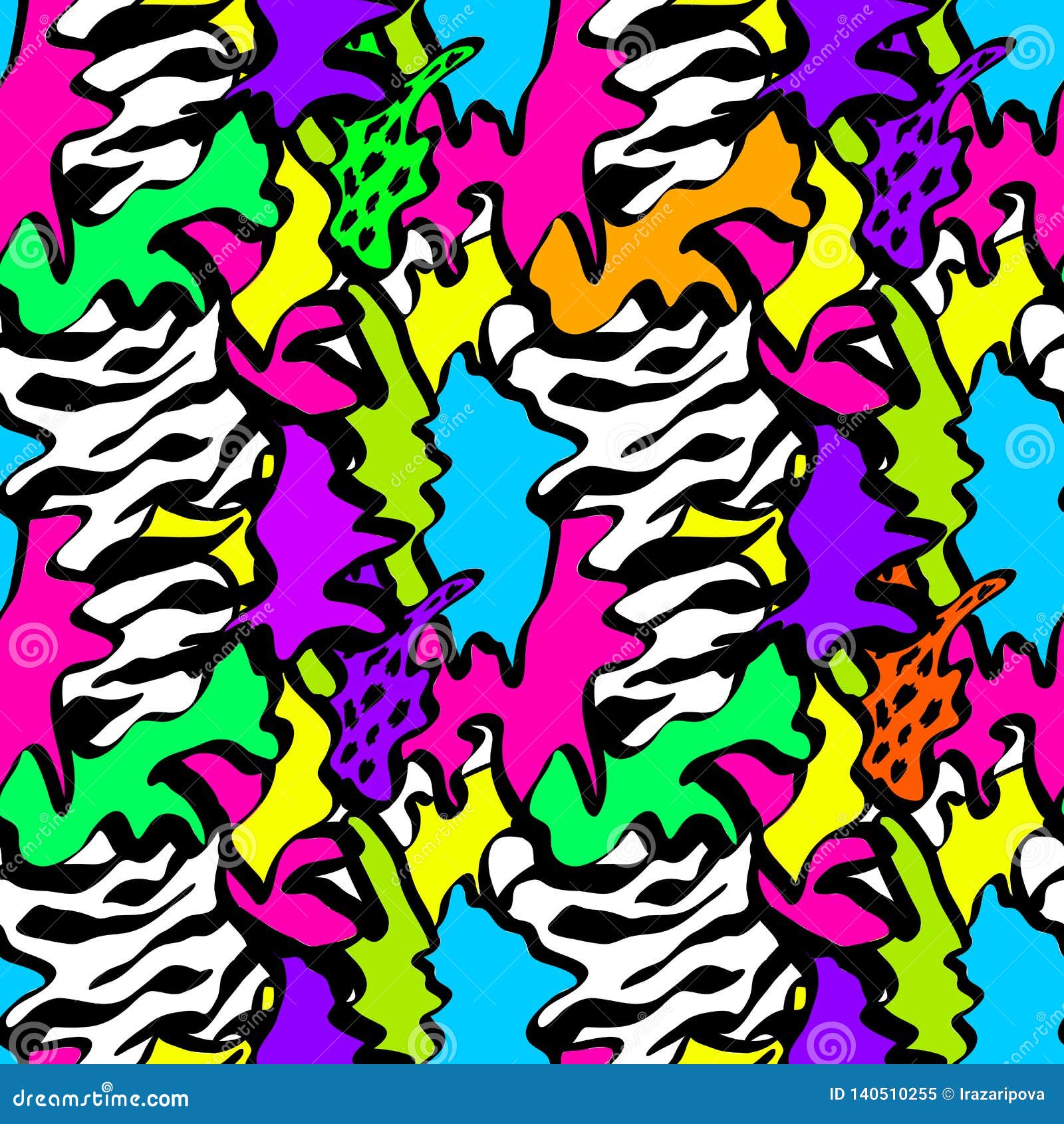 Abstract Composition of Colored Decorative Shapes.Graphic Graffiti ...