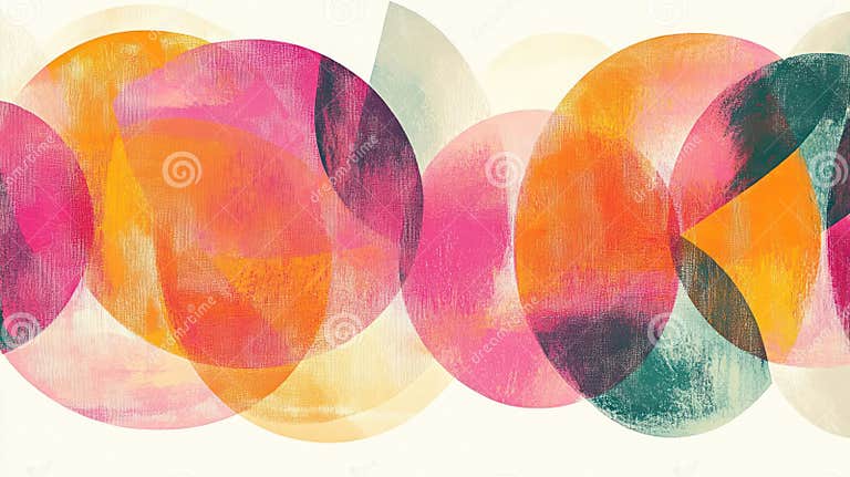 Abstract Composition of Colorful Overlapping Circles Creating a Vibrant ...