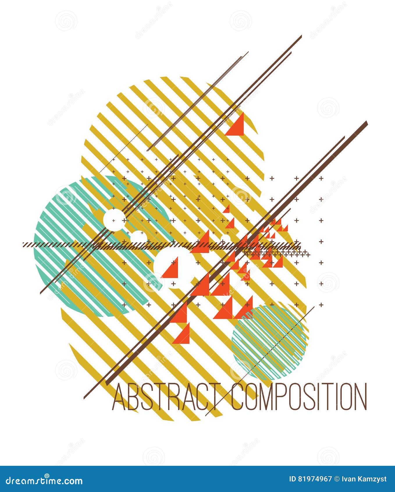 Abstract Composition with Colorful Simple Geometric Figures Stock ...