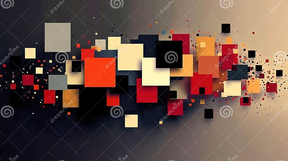 Abstract Composition of Colorful Squares and Rectangles Creating a ...
