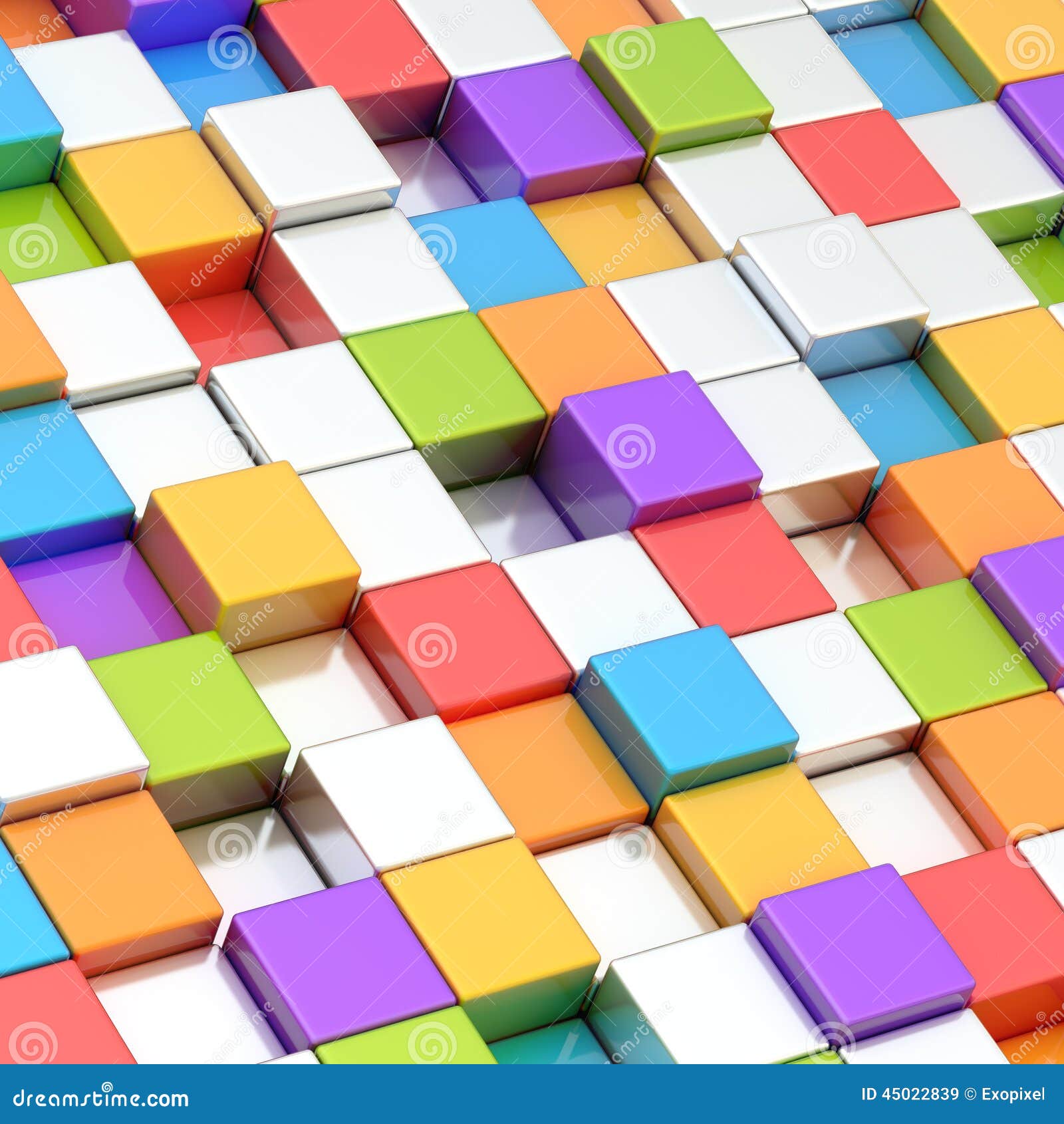 Abstract Composition of Cube Blocks Stock Illustration - Illustration ...