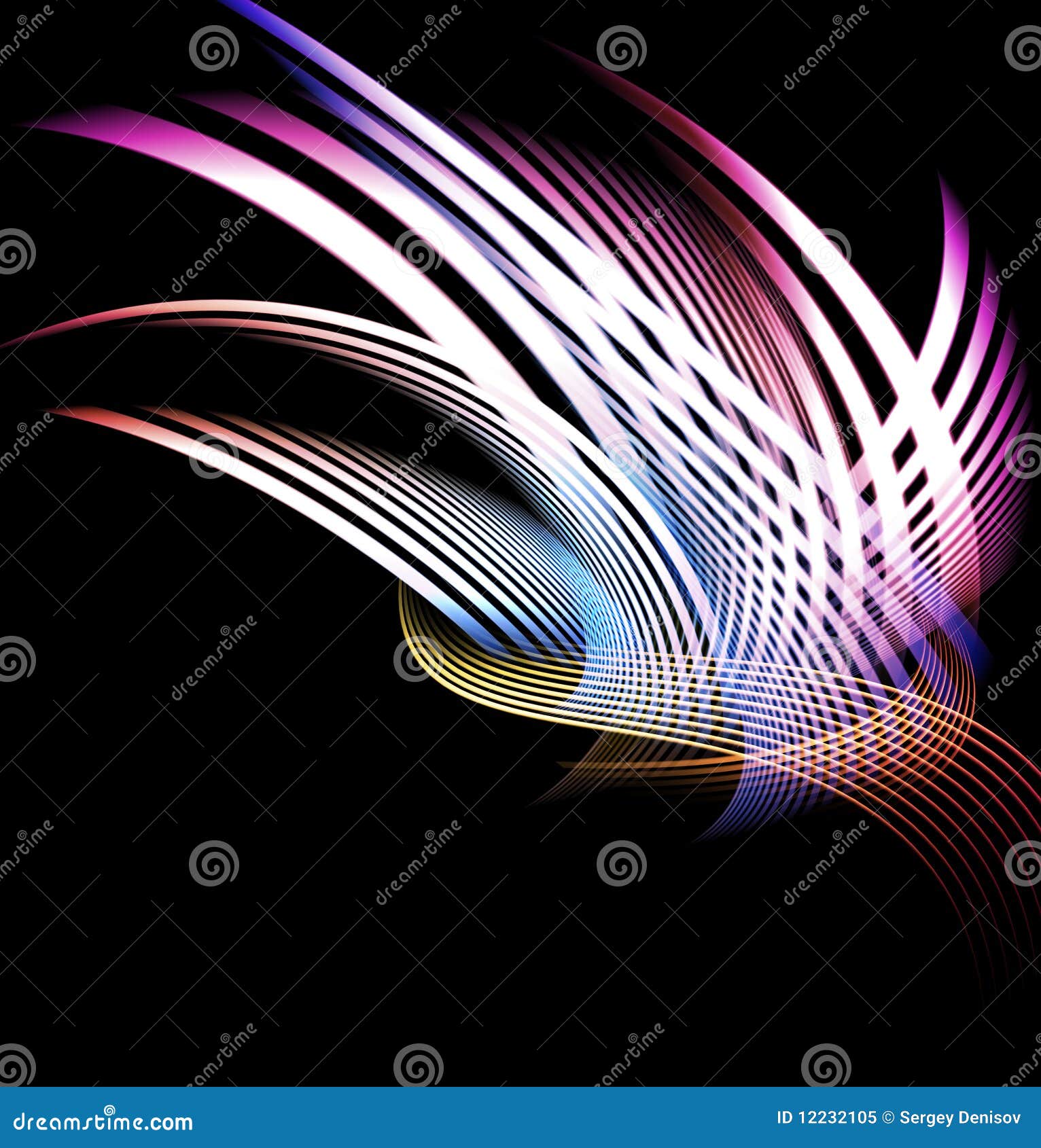 Abstract Composition of Curved Bands Stock Illustration - Illustration ...