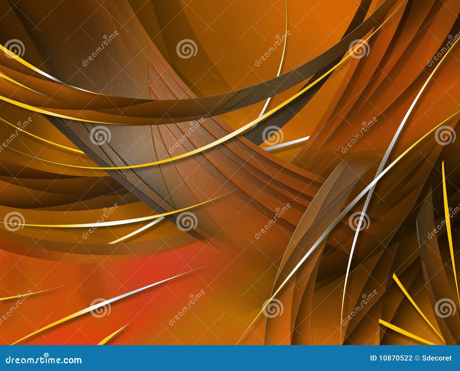 Abstract Composition with Curves, Lines, Gradients Stock Illustration ...
