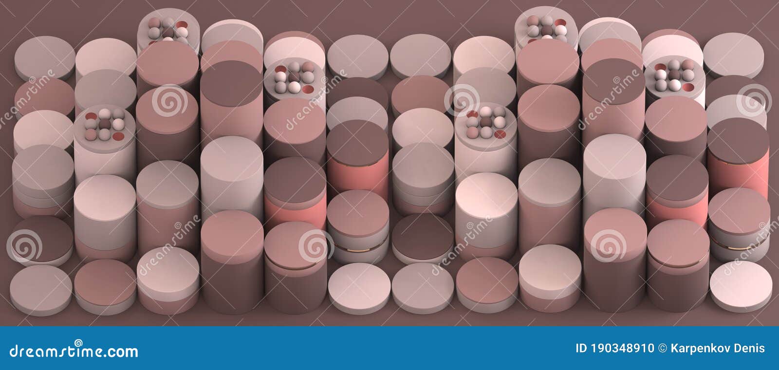 Abstract Composition of Cylinders of Different Heights and Powder Balls ...