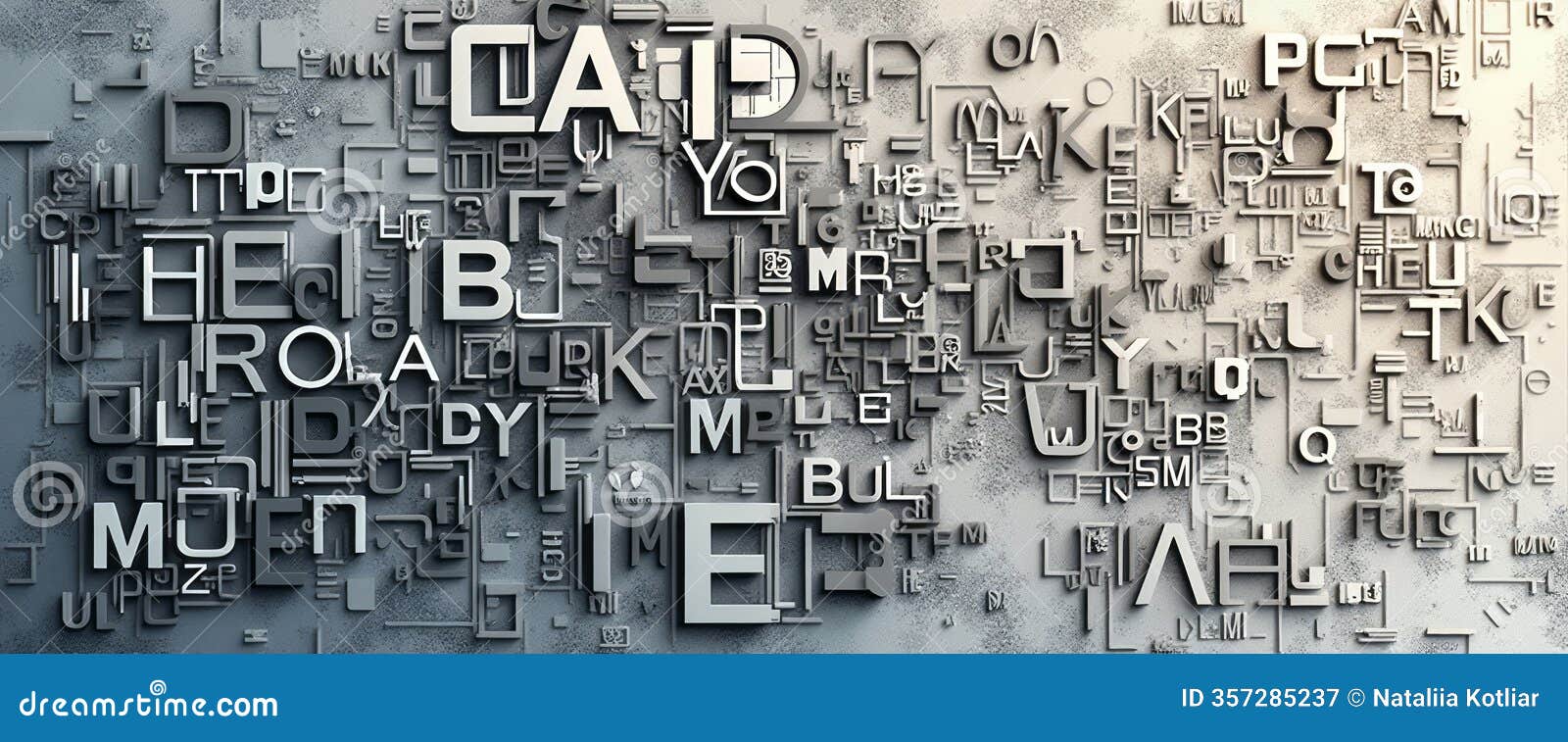 Abstract Composition of 3D Letters and Symbols Stock Image - Image of ...