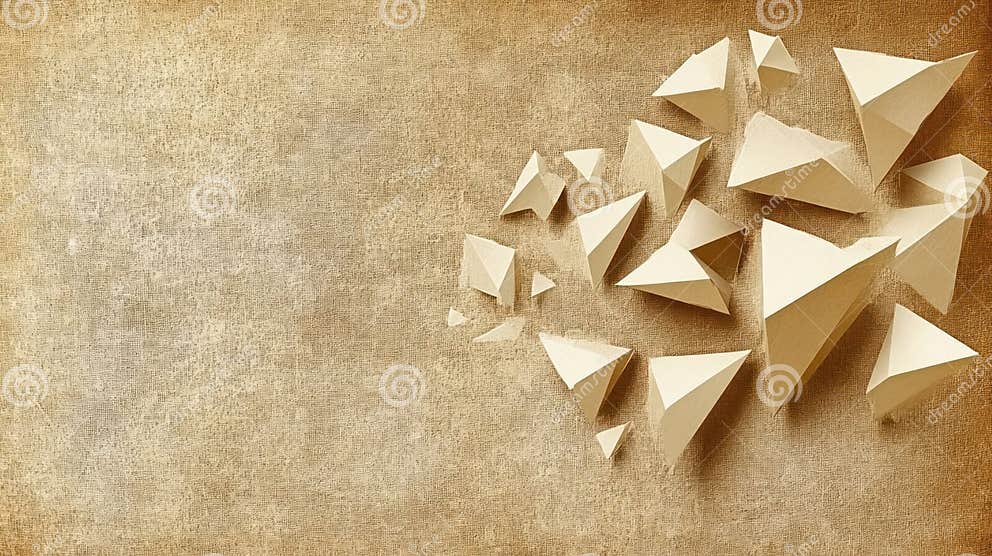 Abstract Composition of 3D Pyramid Shapes on a Textured Background ...