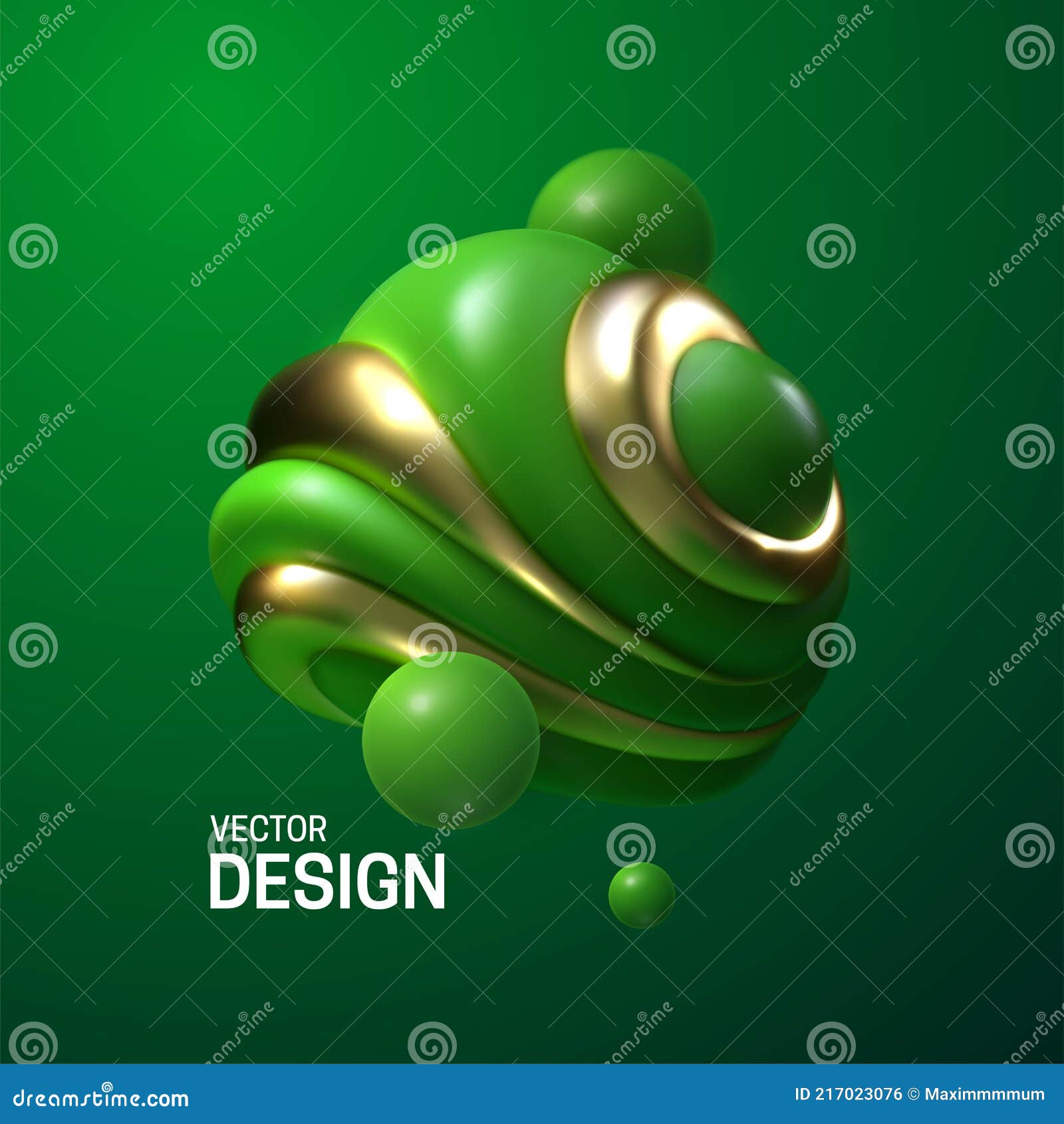 Abstract Composition with 3d Spherical Shapes Stock Vector ...