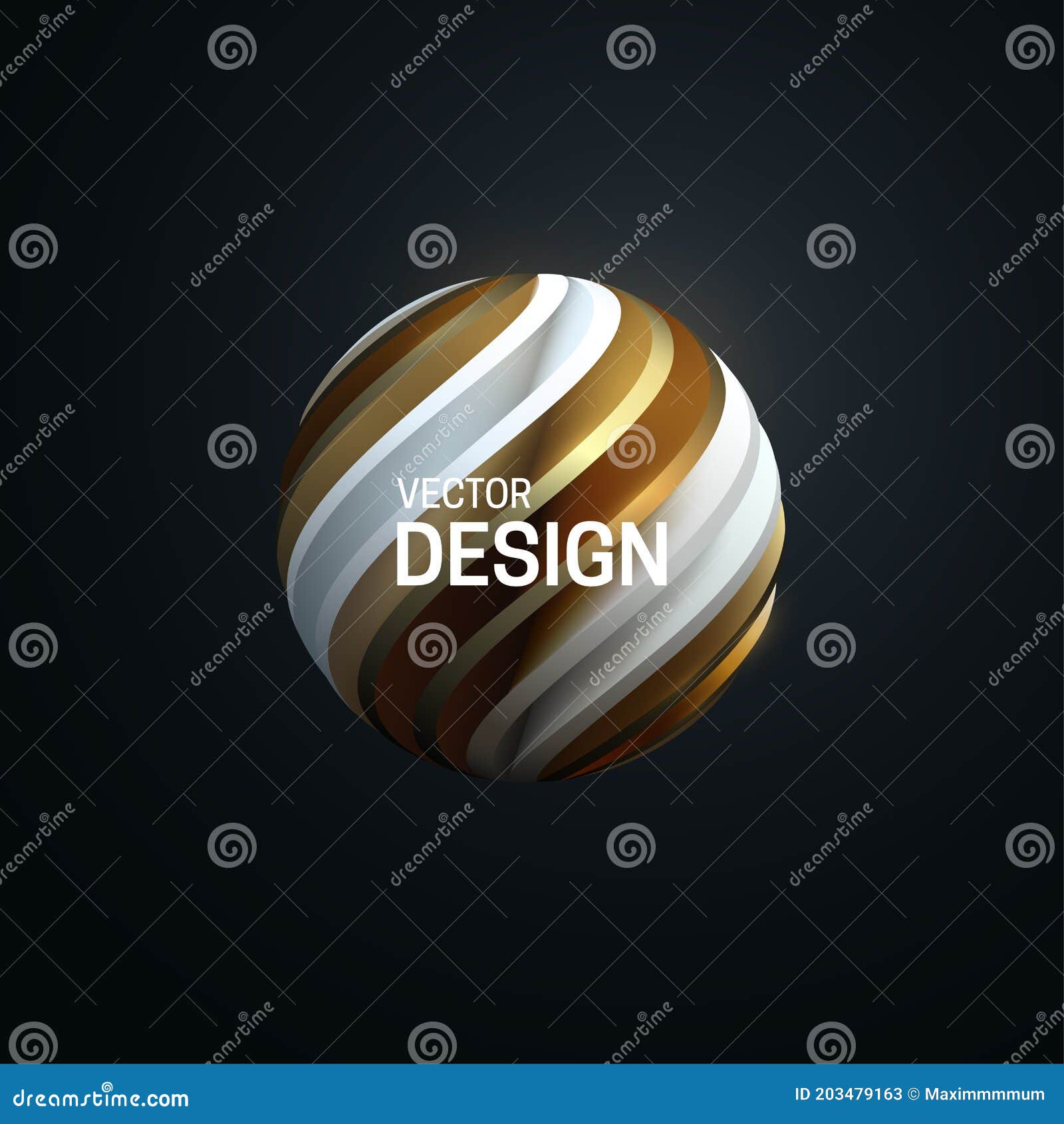 Abstract Composition with 3d Twisted Sphere Stock Illustration ...