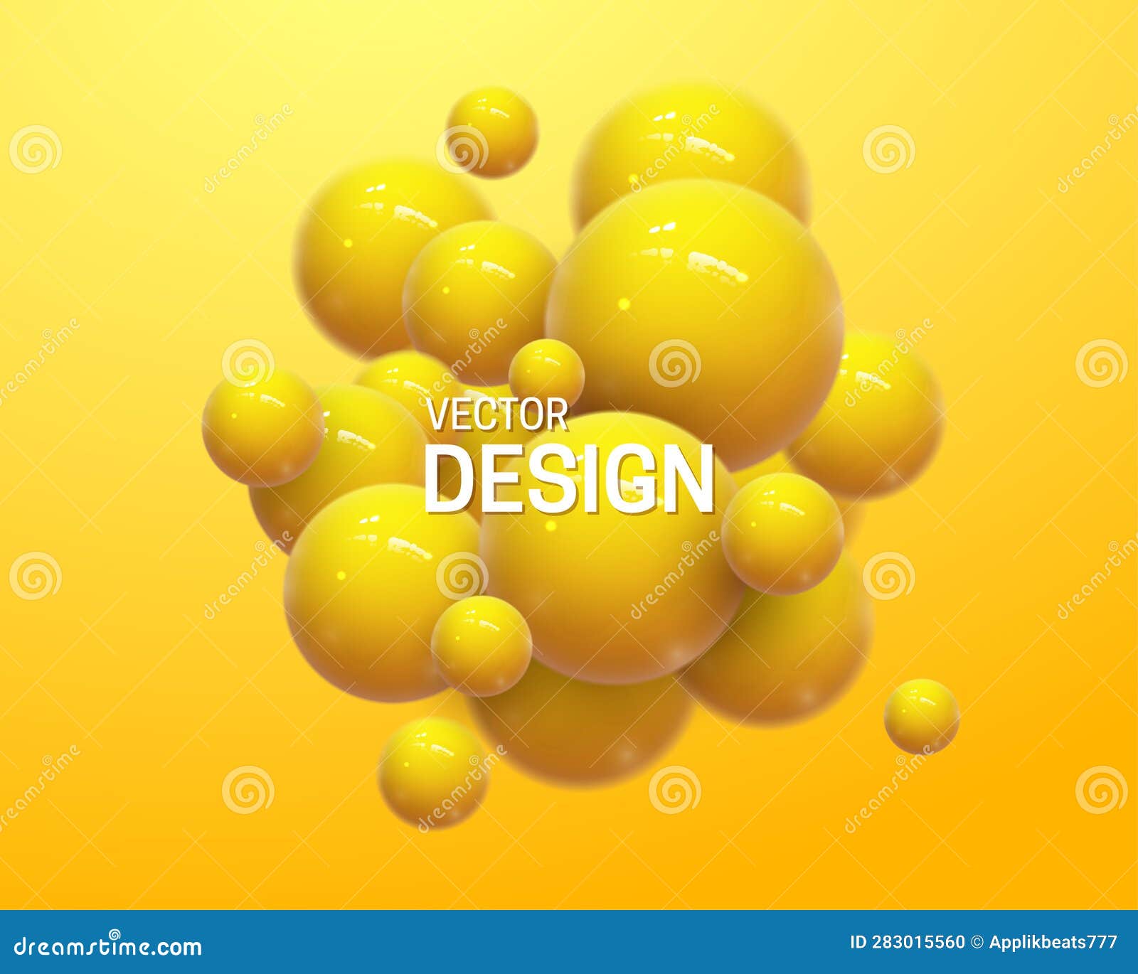 Abstract Composition with 3d Yellow Spheres Cluster Stock Vector ...