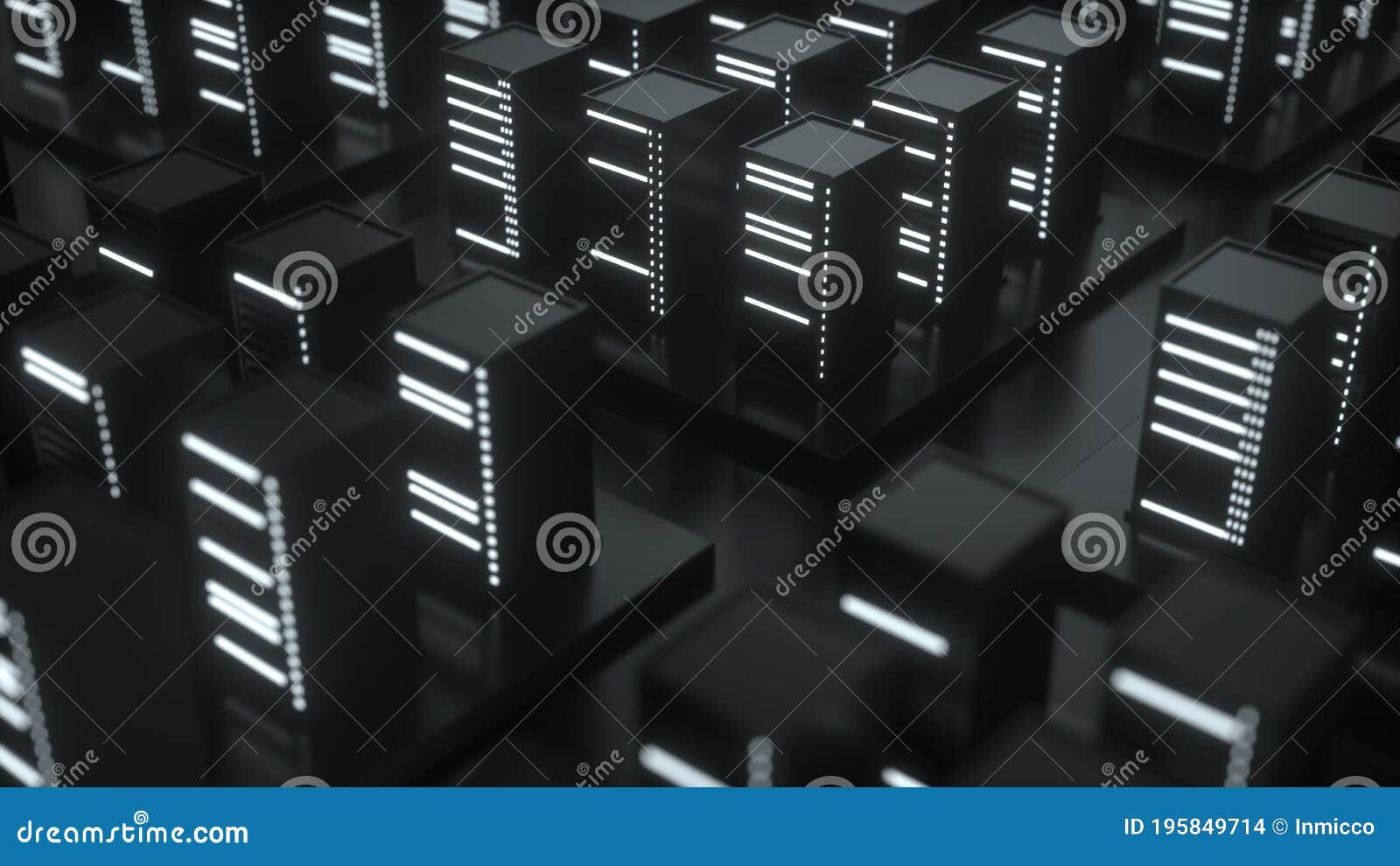 Abstract Composition of Database. Server Stack Concept in Black with ...