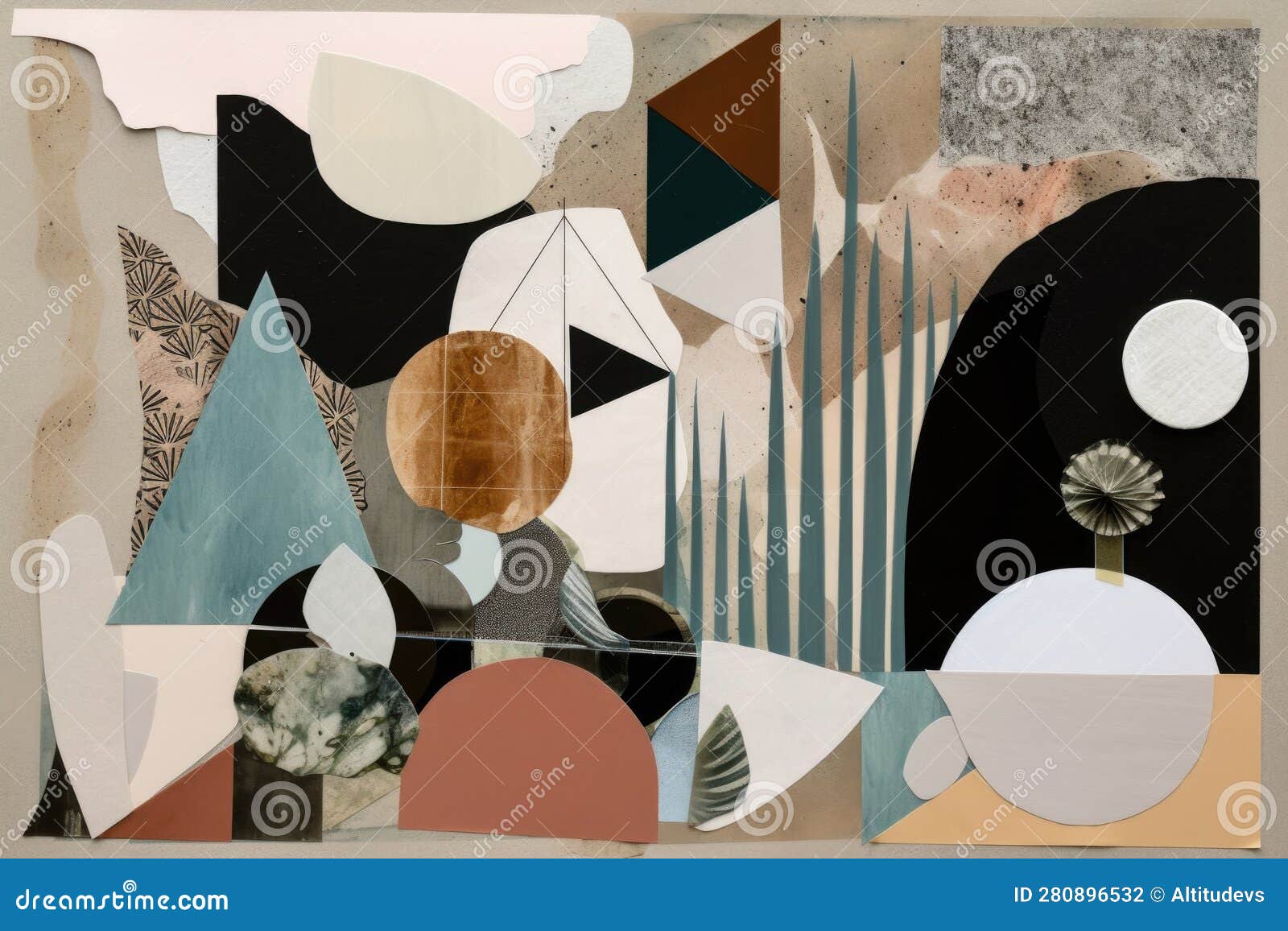 Abstract Composition of Deconstructed and Fragmented Shapes Stock Photo ...