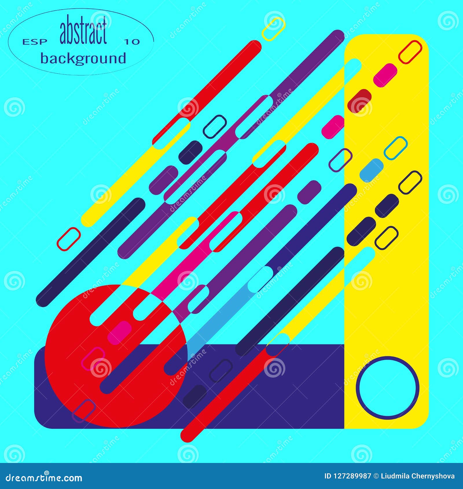 Abstract Composition of Diagonal Lines and Geometric Shapes in Bright ...