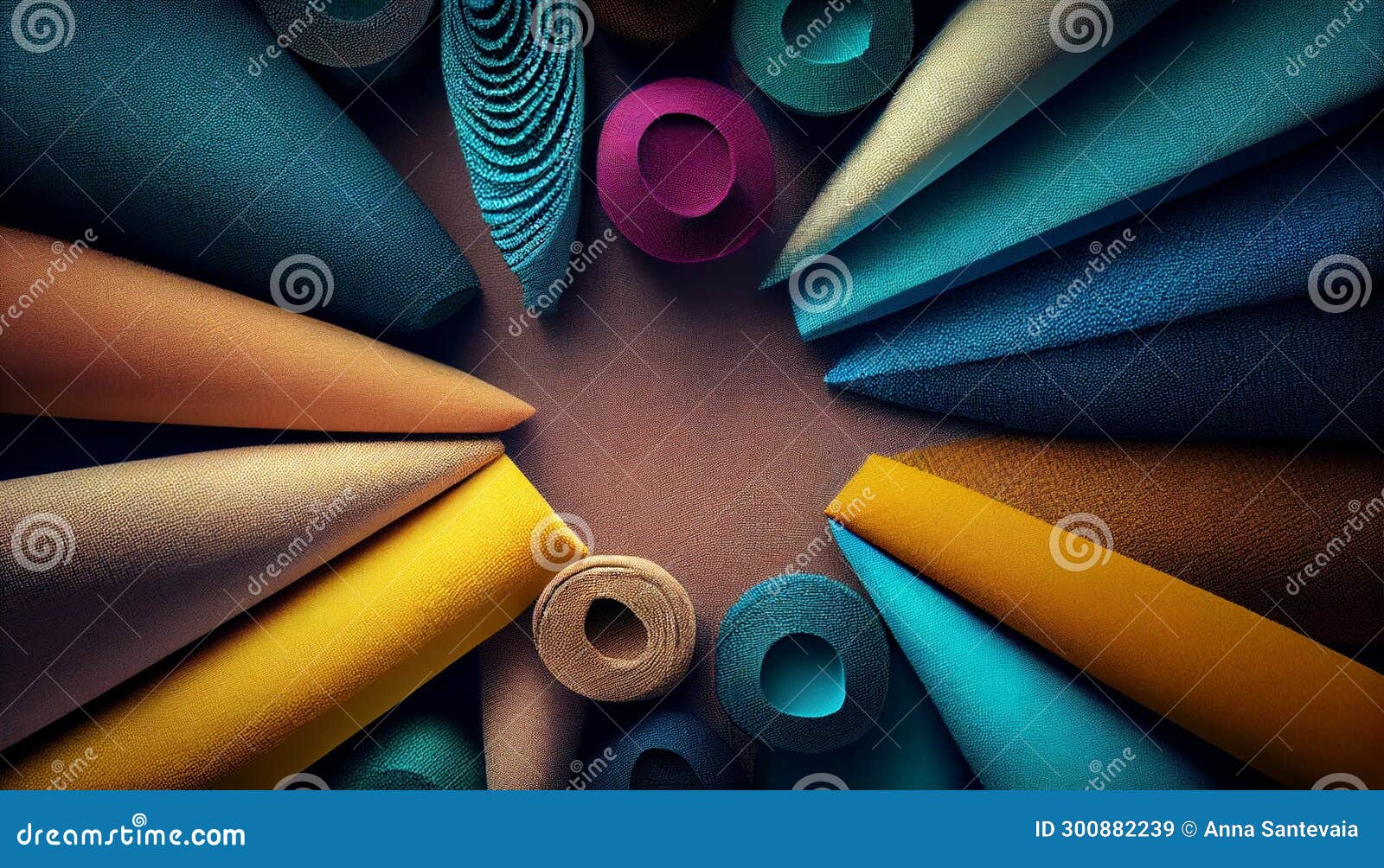 Abstract Set of Fabrics, Colourful Textile Samples, Different Types of ...