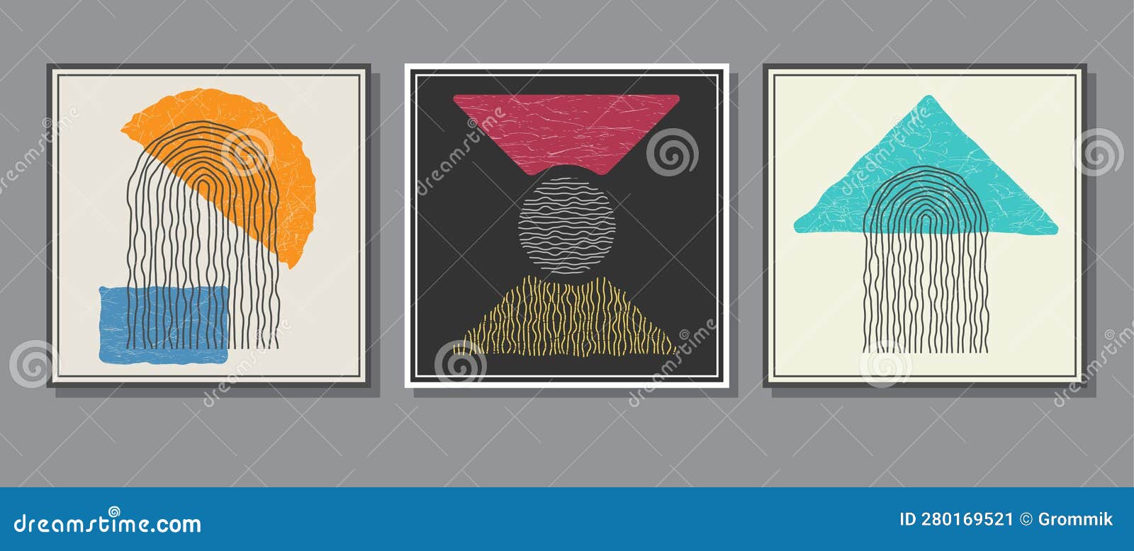 Abstract Composition of Distorted Geometric Shapes Stock Vector ...