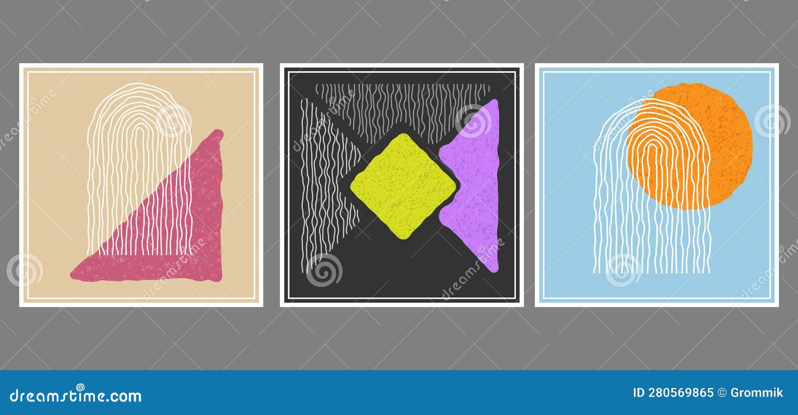 Abstract Composition of Distorted Geometric Shapes Stock Vector ...