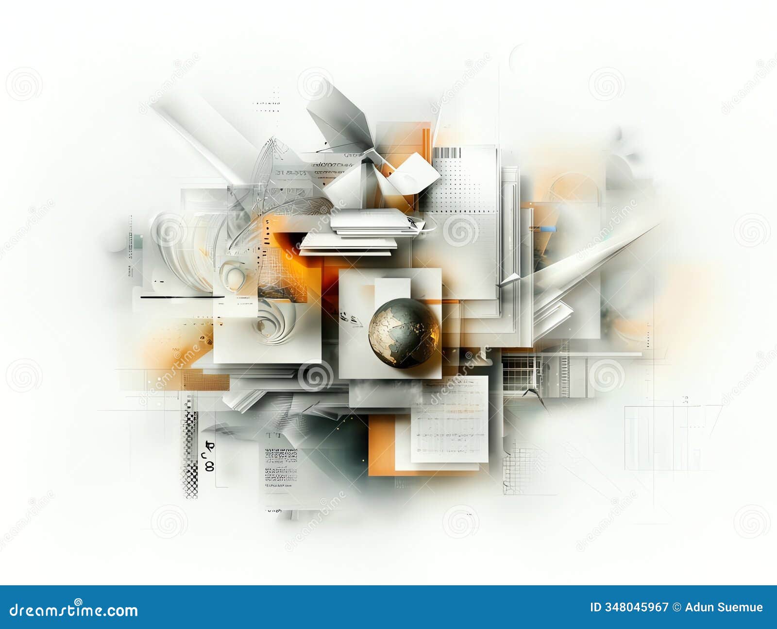 Abstract Composition Featuring Geometric Shapes Dynamic Lines and a ...