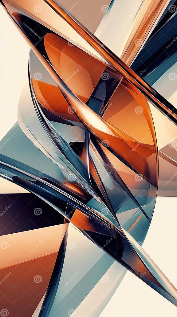 Abstract Composition Featuring Intertwining Shapes and Colors, Creating ...