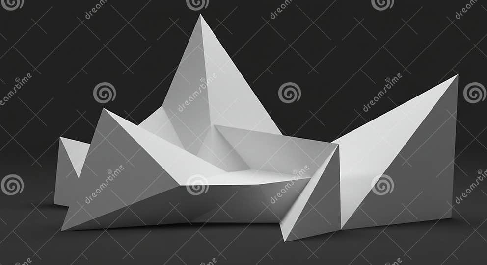 An Abstract Composition Featuring Sharp, Angular Geometric Shapes ...