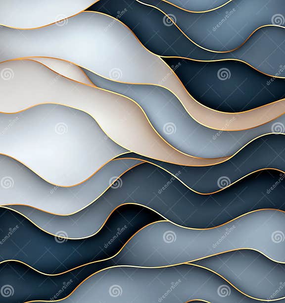 An Abstract Composition Featuring Smooth Flowing Waves of Various ...
