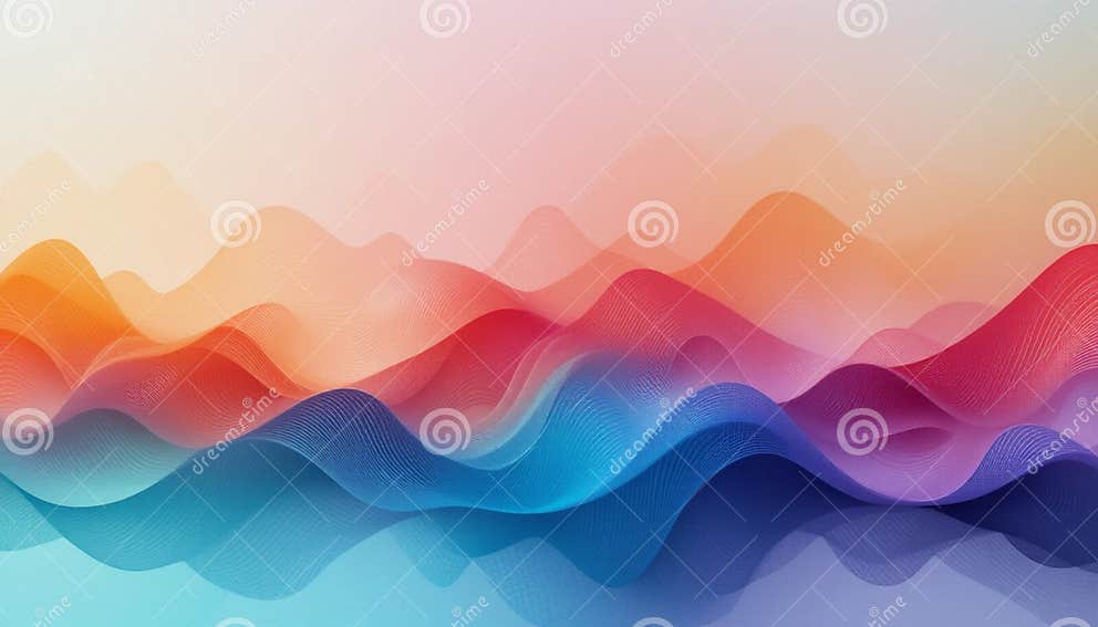 Abstract Composition Featuring Undulating, Wave-like Layers in a ...