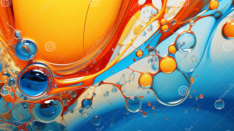 An Abstract Composition Featuring Vertical Bubbles and Fluid Oil ...